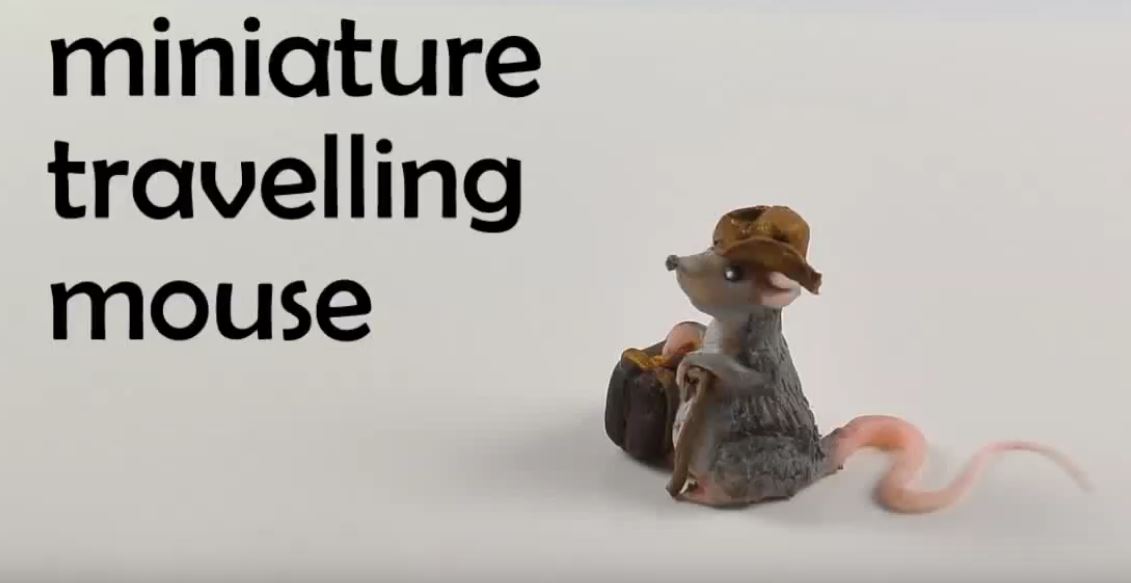 A Tiny Traveling Mouse Sculpture – Polymer Clay